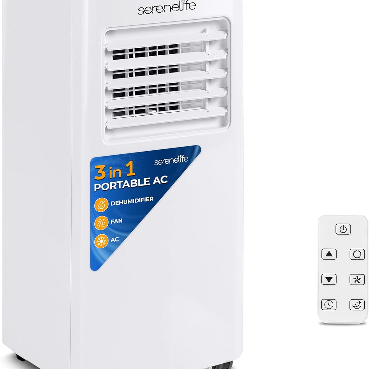 Aire acondicionado portátil SereneLife 8000 BTU 3 en 1 con control rem ...