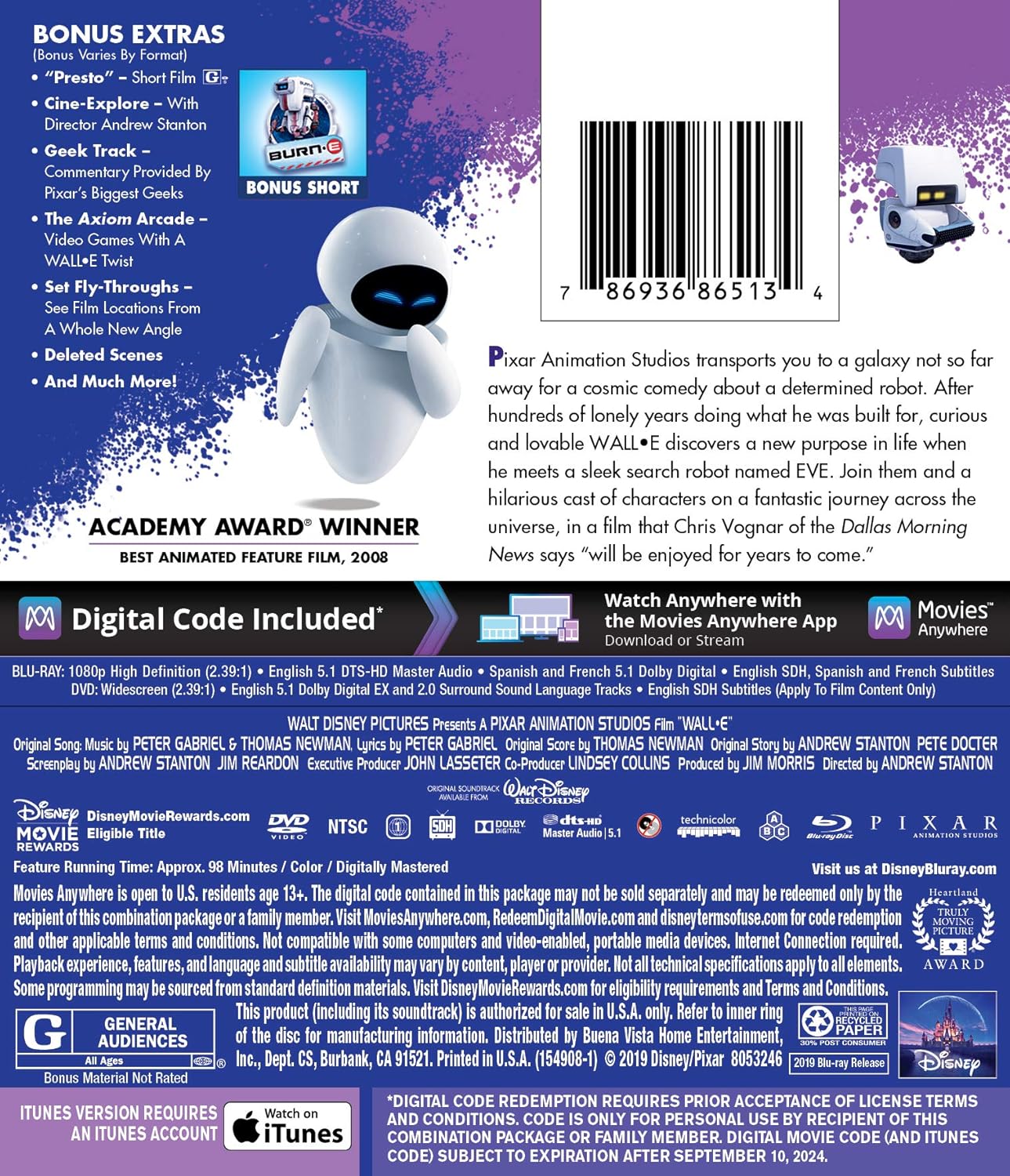 La película WALL-E Blu-ray – Usalo Ya